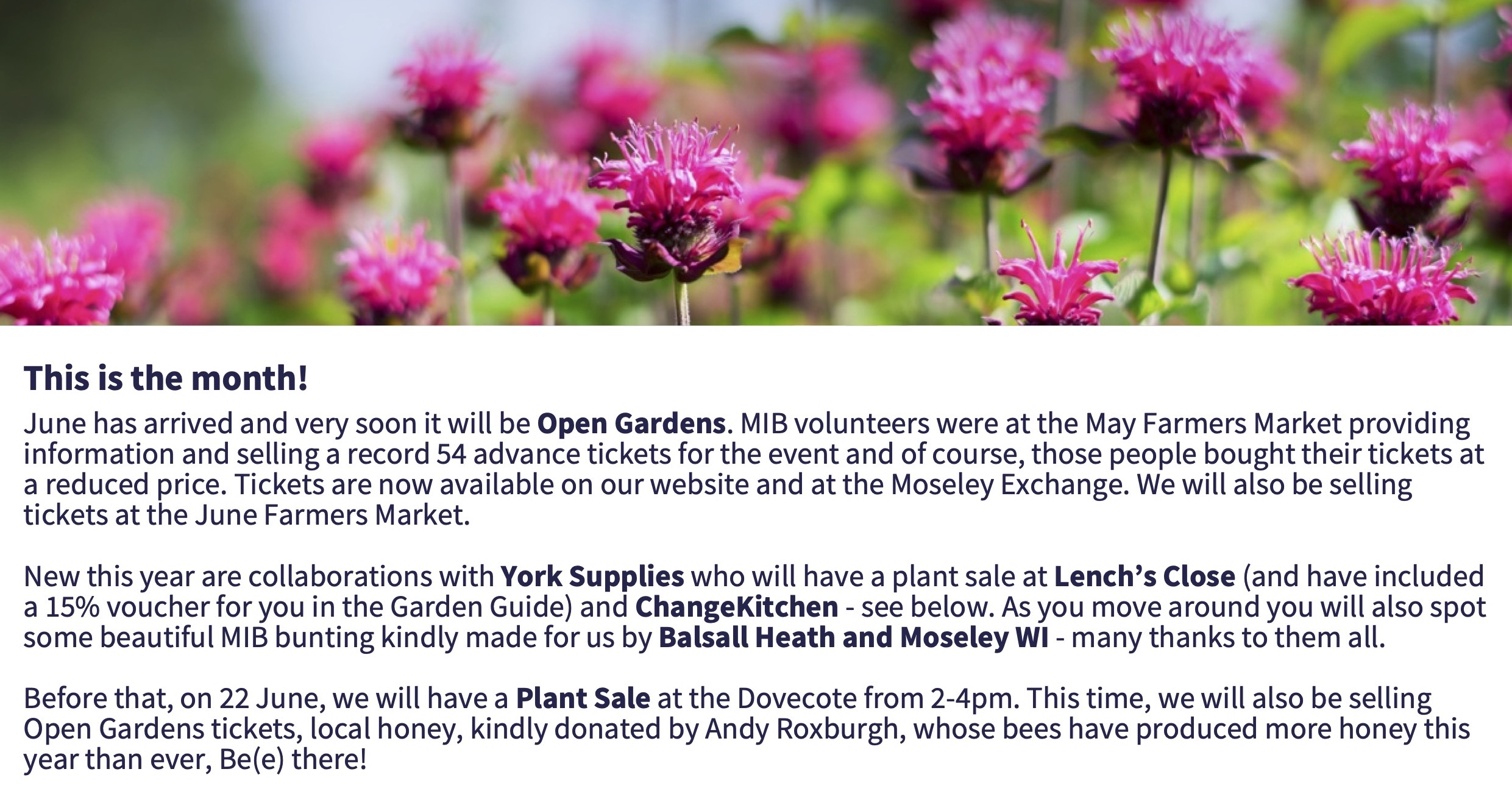 Blooming News - June 2025 - Moseley in Bloom